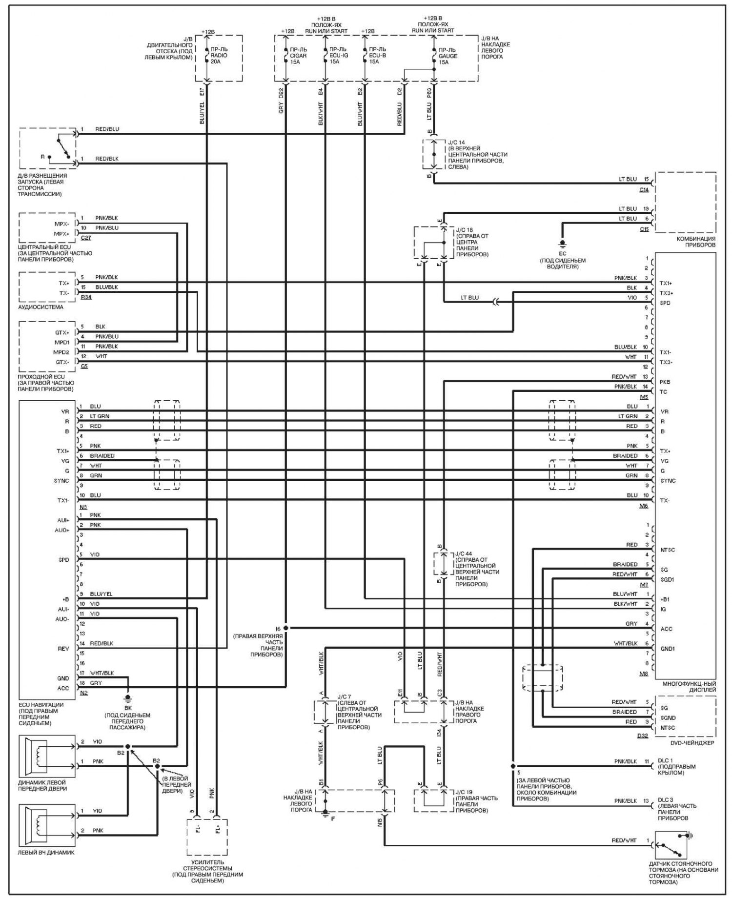 Navigation system wiring diagram (Toyota Cruiser 100, 1998-2007 ...