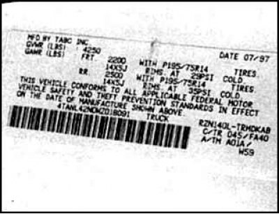 Vehicle identification numbers (Toyota 4Runner N120, 1989-1995 ...